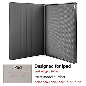 Black White Polka Dots Printed Leather Tablet Cases for Ipad Air3/Ipad Pro 10.5" - Shockproof Tablet Cover Protective Case with Auto Sleep/Wake