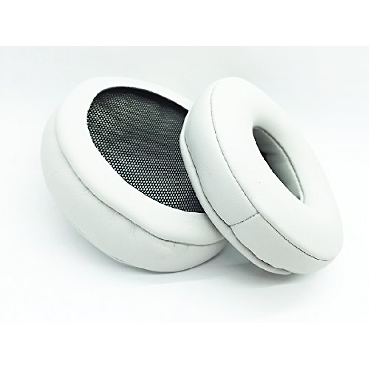 75mm Replacement Leather pu Round Cushion earpads Cups Ear Pads Pillow Cover for Pioneer HDJ-700 HDJ700 Stereo Headphone Headset (White)