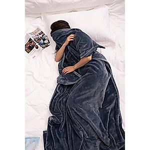 Mellowdy Extra Thick Hearty Plush Flannel Blanket (Dark Grey, 90x90) - 500GSM Queen Size Warm Blanket for Winter, Fall | Soft, Fluffy, Cuddly, Perfect for Bed, Oversized Throw for Couch, Sofa