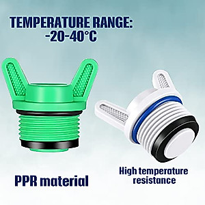 Nuanchu 10 Pieces 3/4” NPT Plug Male Thread PPR Plugs and Garden Hose Plug White Garden Irrigation Tubing Stopper Drain Plug Compatible with Green RV Irrigation Water Supply Lines