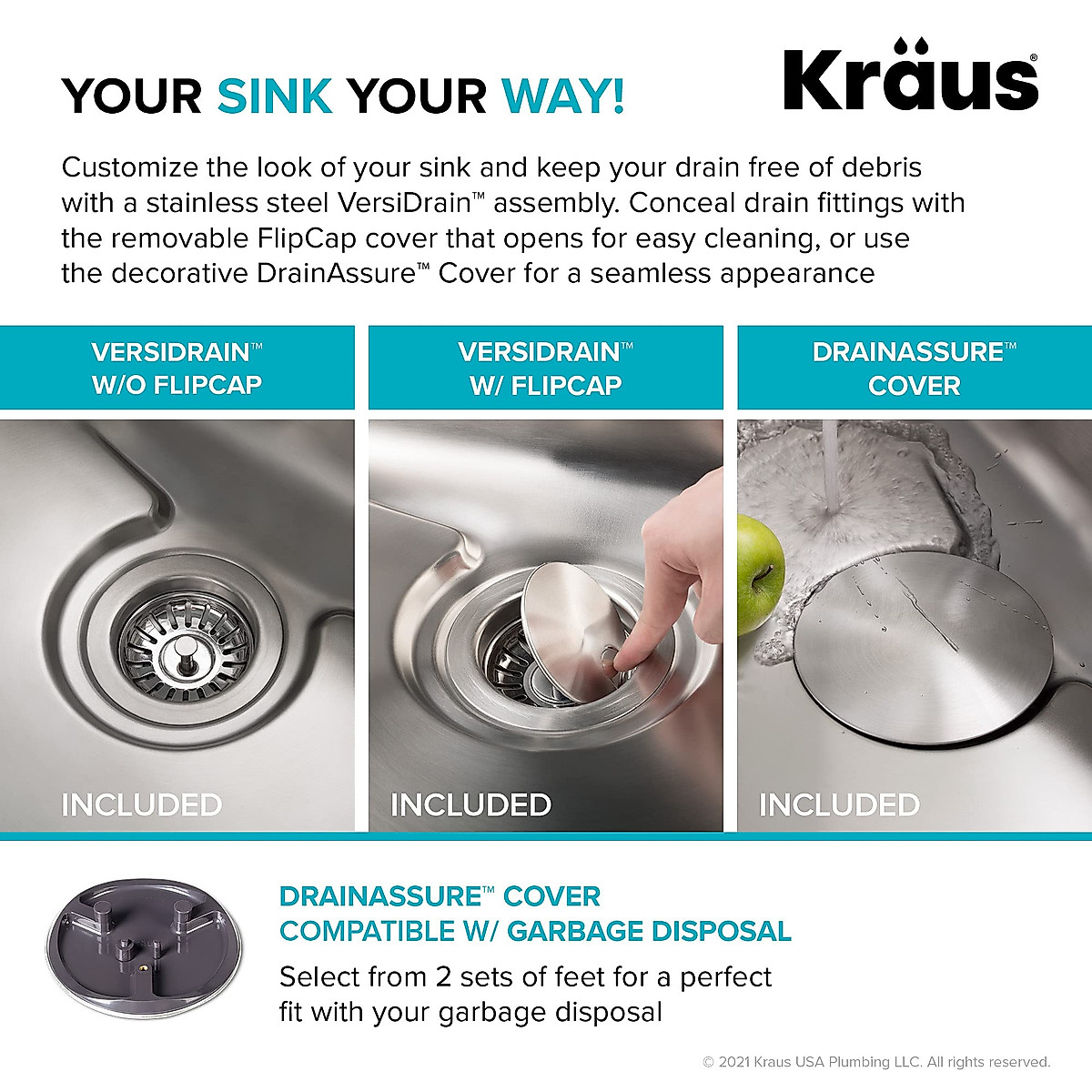 KRAUS Dex 17-Inch Undermount Single Bowl TRU16 Gauge Stainless Steel Kitchen Bar Sink with DrainAssure WaterWay and VersiDrain Assembly in Radiant Pearl Finish, KD1US17B