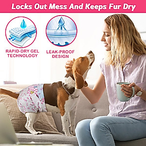 Dono Disposable Doggie Diapers Female Cute Girl Doggy Super Absorbent Soft Heating and Pee Puppy Diapers Female Liners, Including Diapers 28pcs M Diapers for Dogs and Cats