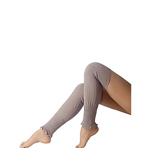 iB-iP Women's Ballet Dancer Running Aerobics Costume Stretch Leg Warmer, Size: One Size, Light Grey