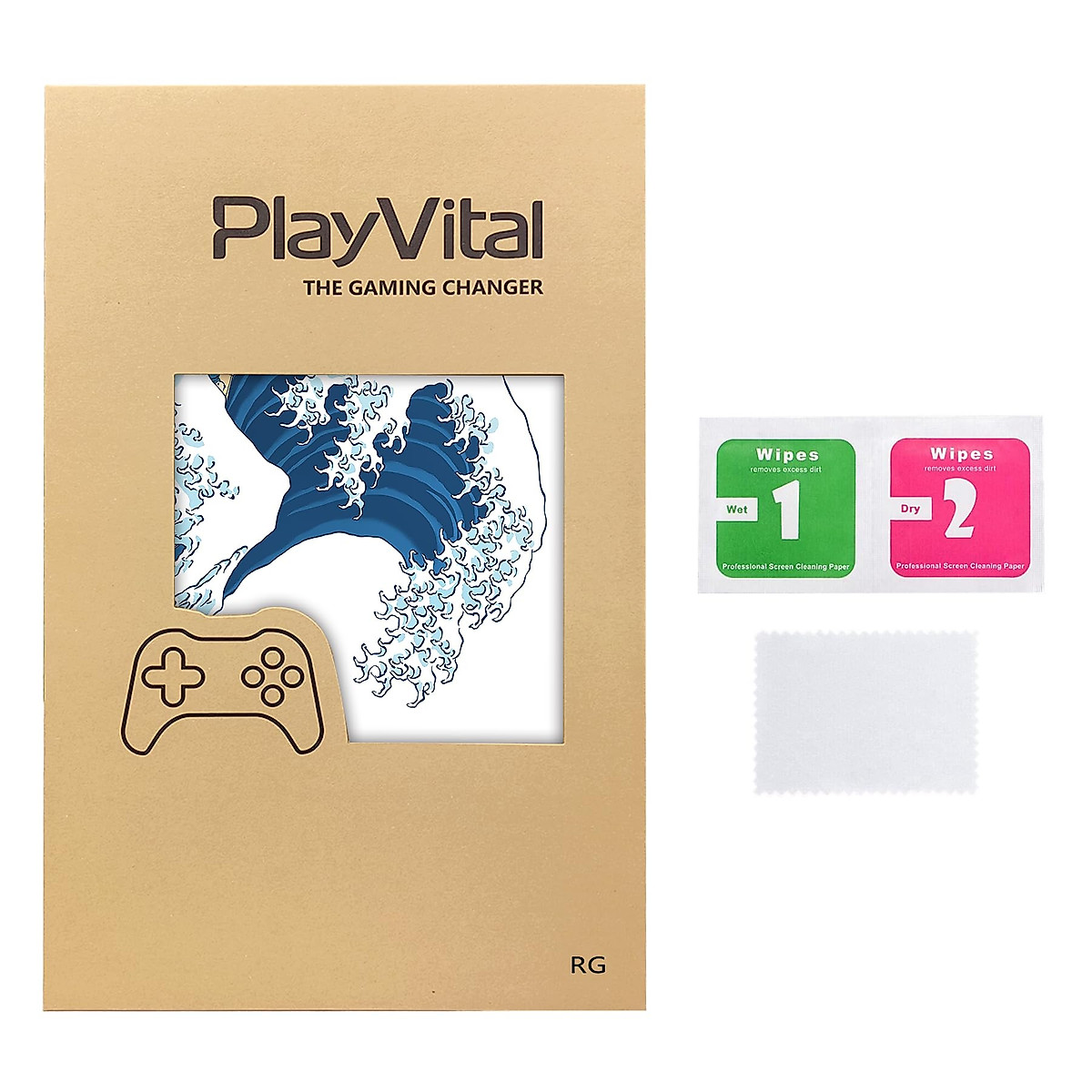 PlayVital Skins for ROG Ally Handheld Gaming Console - The Great Wave Off Kanagawa Wrap Cover Decal Sticker for ROG Ally Accessories, 2 Pack