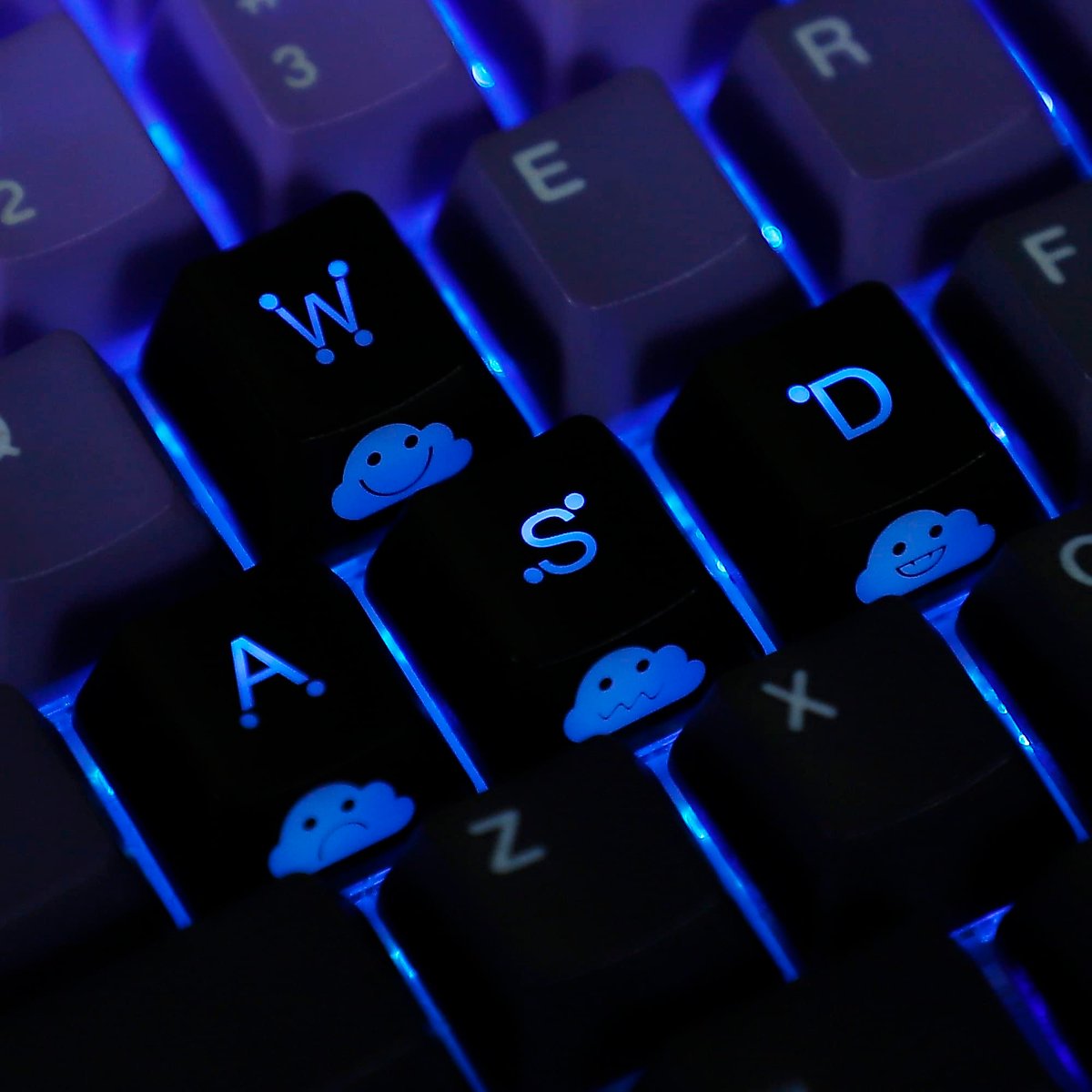 Mechkeeb 1.6mm Thickness WASD Arrow Replacement Keycaps Lightning Baby Shine Through Keycaps OEM Profile for MX Mechanical Gaming Keyboard Keycap