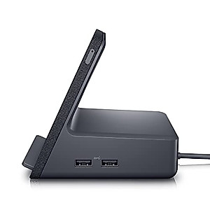 Dell Dual Charge Dock HD22Q - Fabric Wrapped Charging Stand, Type-C Connector, Qi Enabled Charging, Wake-on-Dock, Smartphone Rest, Power Button LED - Magnetite