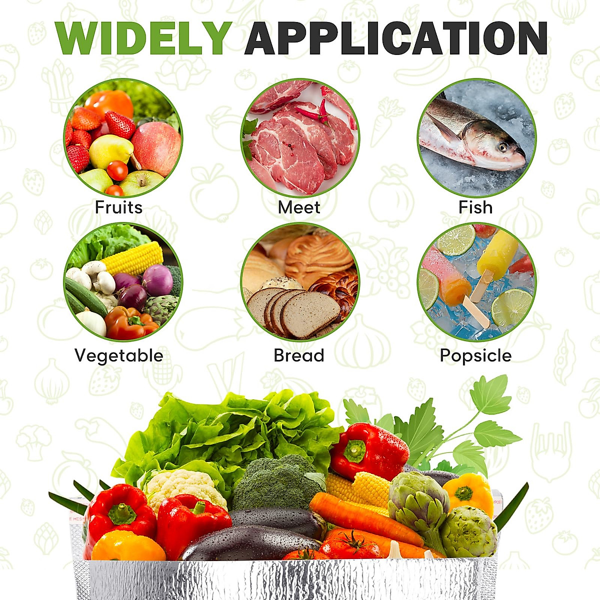 QLOUNI 25 Pcs Reusable Insulation Bags Self-seal Thermal Box Liners Metalized Box Liners Lunch Food Box Packing Pouches Insulation Lining Waterproof Insulation Grocery Delivery Package, 11.8"x13.8"