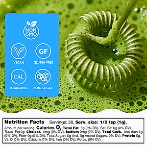 Matchabar Matcha Powder (30g) - Ceremonial Grade Authentic Japanese Matcha Green Tea Powder - Matcha Green Tea Powder Harvested in Japan - Matcha Tea Powder Latte - Zero Sugar, Vegan & 0 Calories