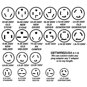 6-50P Male 3-Pin Welder Plug to 14-50R Female 4-Prong Welder Receptacle Socket Outlet Electric Power Cord Cable Miller Lincoln Hobart Plasma Cutter Adapter/Converter NEMA FX424