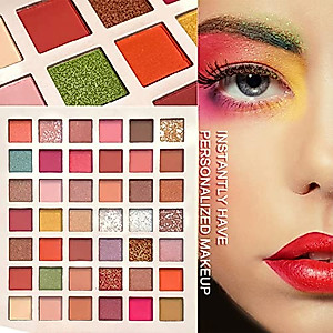KAIQIKAIXI 42 Colors Eye shadow Palette Eye Makeup Neon Eyeshadow Palette Pallet Matte Colorful Shimmer Metallic Bright Color Pigmented Highlight Cosmetics