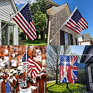 HOSKO White Flag Pole - 5ft Tangle Free Flag Pole Kit for 3x5 Flags, 1 inch Stainless Steel Flag Pole for House Outdoor Porch Decoration
