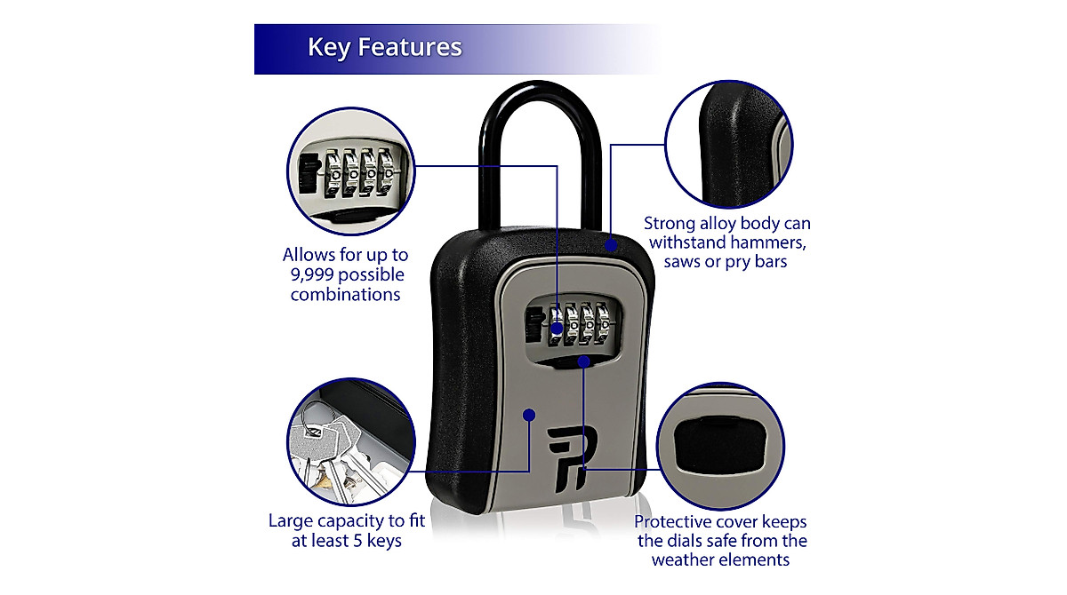 Secure Outdoor Key Lock Box - Durable Combination Storage