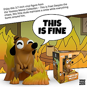 Youtooz This is Fine Dog, 3.7" Vinyl Figure of This is Fine Meme Dog Based on Funny Internet Meme This is Fine - Youtooz Meme Collection