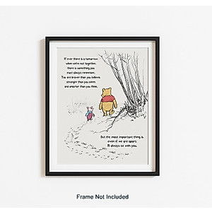 If Ever There Is A Tomorrow, Winnie Wall Art, A. A. Milne the Pooh Quote Classic Poster, Nursery Wall Decor, Encouragement Gift for Kids, Unframed Print (8"x10")