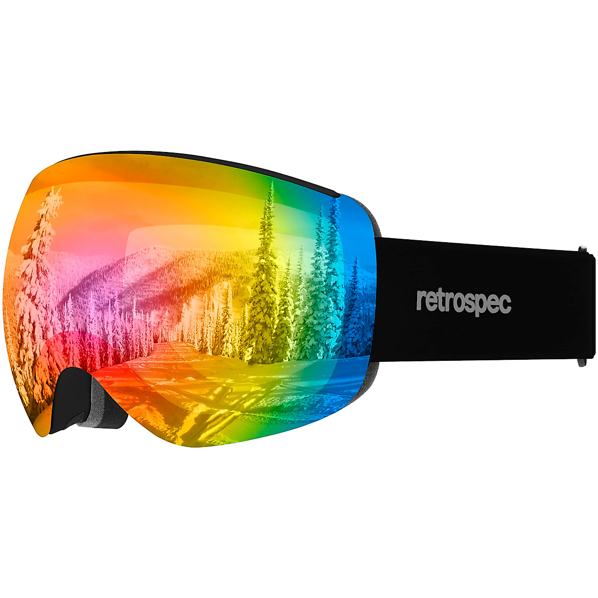 Retrospec Traverse Plus Ski Goggles for Men and Women UV Protection, Magnetic Interchangeable Lens, Anti-Fog, Scratch Resistant Snow Goggles for Skiing and Snowboarding