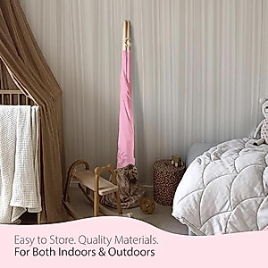 Adorable Pink Kids Teepee Tent with Star Lights, Easy to Assemble 100% Cotton Tipi Play tp Tent for Girls, Spacious Indoor Playhouse for Toddlers, Perfect for Bedroom or Playroom, Durable, Soft Fabric