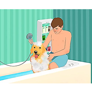 Bathtub Bench and Cabinet Anti-Slip Shower Chair and Bathroom Storage, White | FSA HSA Eligible