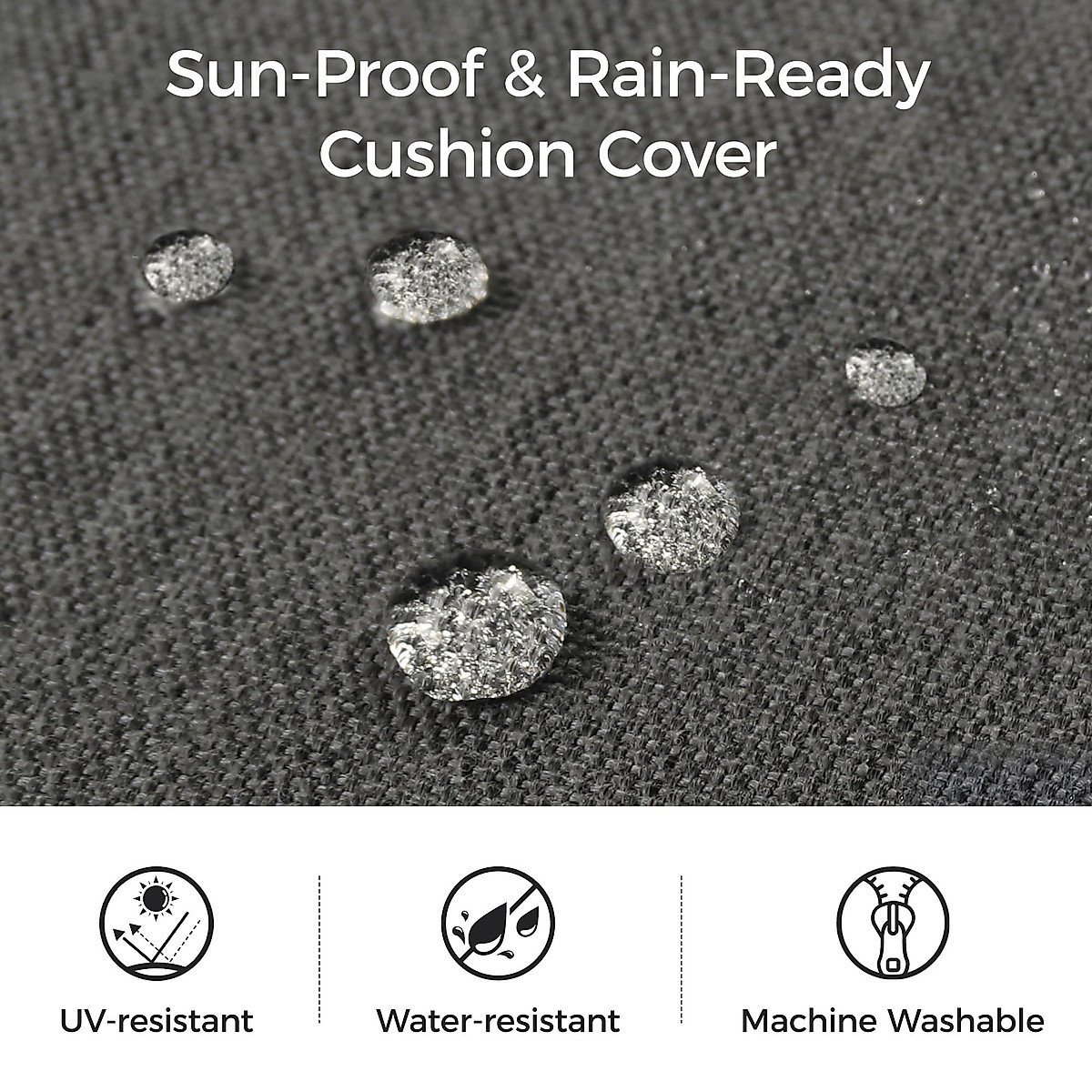 Green4ever Aluminum Patio Furniture Sofa, All-Weather Modern Metal Outdoor 3-Seat Couch with Removable, Water-Resistant Cushions for Backyard Garden (Gray)