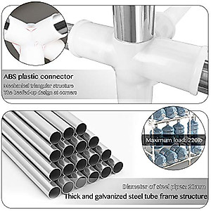 ldab Portable Wardrobe Closet, Bedroom Clothes Closet Storage Organizer with Storage Shelves, Hanging Rack & Side Pockets, 41" L x 18" W x 67" H, Extra Strong and Durable -Grey Pattern