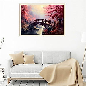 DIY 5D Diamond Art Painting Kit Cartoon Cross Stitch Diamond Art Painting Picture Kit Canvas Diamond Rhinestone Crystal Cross Stitch Embroidery Picture Adult Home Decor Wall Decor (arch bridge)