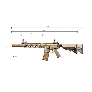 Lancer Tactical Gen 2 M4 SD Long Rail 9" Electric Airsoft AEG Rifle - Full/Semi-Auto - Desert/Nylon Polymer