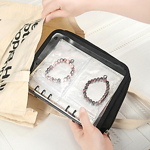 AVELIO Bracelet Storage Organizer Travel Jewelry Organizer Transparent Jewelry Storage Book High Capacity for Earring, Necklace, Ring, With pvc Jewelry Pouches Zipper Bags