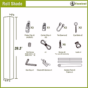 FLORALEAF Outdoor Roller Shades 7'W x 6'H Window Blinds for Porch Screen Deck Pergola Patio Balcony Gazebo Privacy Sunshade Roll Up Outdoor, Light Grey