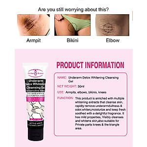 AICHUN BEAUTY Underarm Knees Detox Cleansing Gel For Sensitive Triangle Areas Triangle Collagen Milk Purifying Pores Removes Odor 50ml