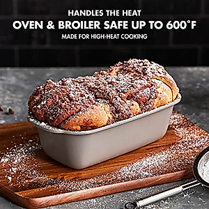 GreenPan Premiere Ovenware Healthy Ceramic Nonstick 1 lb. Loaf Baking Pan, Cast Aluminum, Warp-Free, Oven and Broiler safe to 600F,Dishwasher Safe, PFAS-Free, Gray