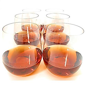 36 piece Stemless Unbreakable Crystal Clear Plastic Wine Glasses Set of 36 (12 Ounces)