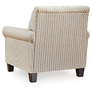 Signature Design by Ashley Valerani Classic Striped Upholstered Accent Chair, Beige