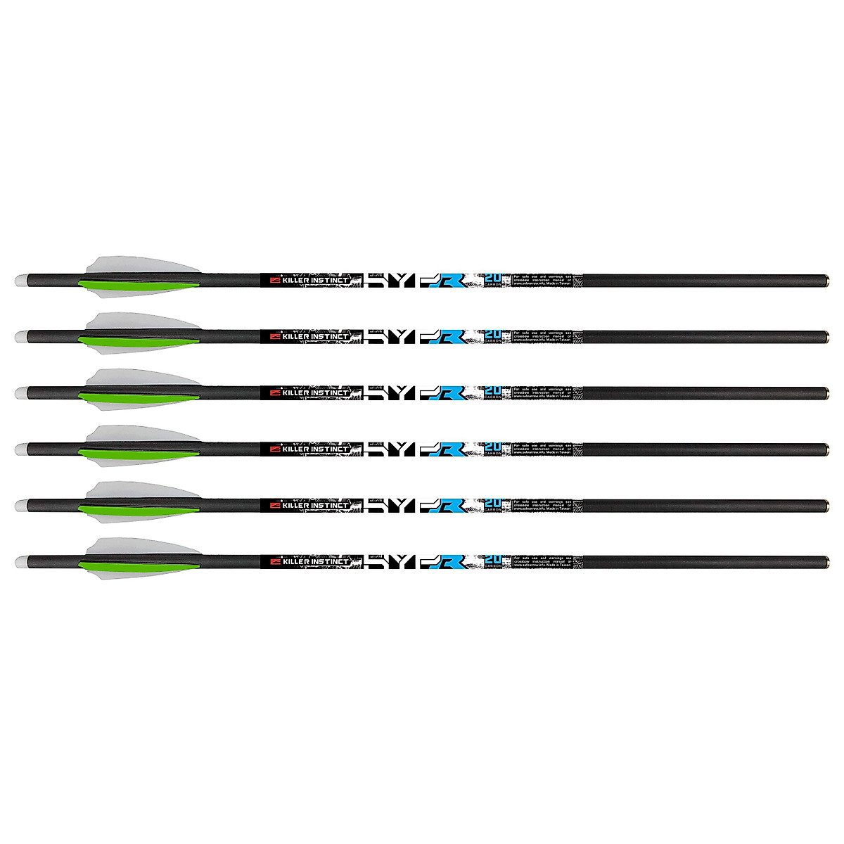 Killer Instinct Hypr Lite Crossbow Bolts 20 inch (6 Pack). These High Velocity Bolts Come in at 370 Grains. Add Them to Your Hunting Accessories on Your Next Outing!