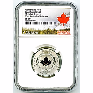 2022 No Mint Mark Royal Canadian Silver Medal of Bravery FIRST RELEASES $5 NGC SP69