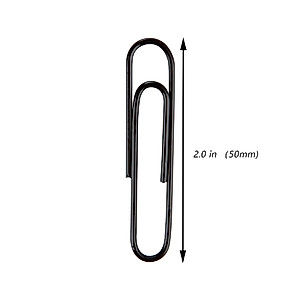 Jumbo Paper Clips, 2 Inch Paper Clip, 100 pcs Large Paperclips (Jumbo, Black)