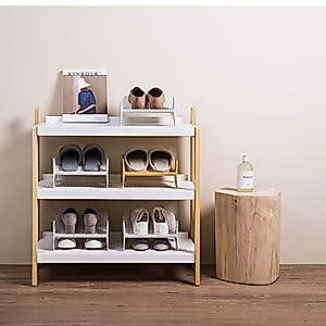 LUVADU ZCX Shoe Slots Organizer 1 Pack Shoe Slots Organizer Shoe Rack Double Deck Stacker Holder Wardrobe Closet Space Saver Shoe Racks (Color : C)