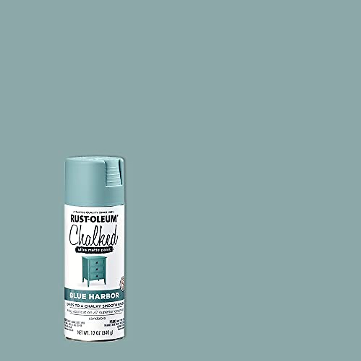 Rust-Oleum 374164 Chalked Ultra Matte Spray Paint, 12 oz, Blue Harbor