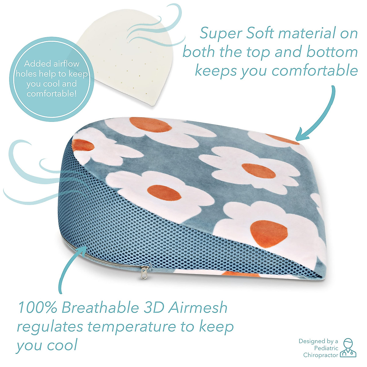 TinyYears Pregnancy Wedge Pillows for Sleeping | Breathable Maternity Wedge Pillow | Memory Foam Pregnancy Pillow | Side Sleeper Pregnancy Belly Support Pillow | Provides Support While Side Sleeping