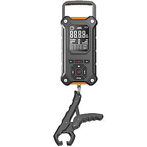 SNAIL TRAIL Fish Scale with Lip Gripper, 50 lbs Tournament Bass Scale with 8 Storage Bins, Digital Fishing Weight Scale with Hook & Clamp, High Contrast Hanging Weigher for Boat, Fishing Gifts for Men