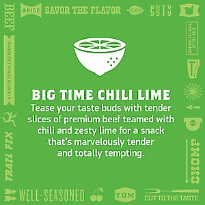 KRAVE All Natural Beef Jerky, Chili Lime - Protein Packed Snacks Roasted for Maximum Flavor - 100% Grass Fed Beef - Gluten Free - 2.7 Ounce (Pack of 8)