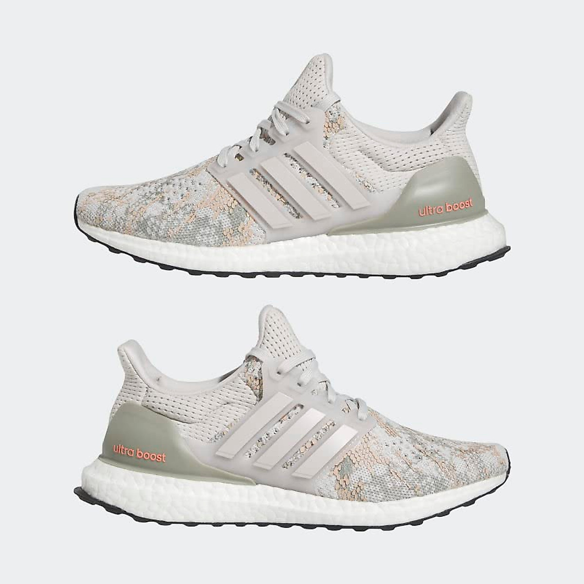 adidas Women's Ultraboost 1.0 Running Shoe, Grey/Grey/Semi Coral Fusion, 7.5