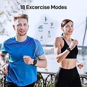 Smart Watch, 1.5 Inch HD Touch Screen Fitness Watch，18 Sport Modes IP68 Waterproof Fitness Tracker with Heart Rate Tracker Blood Oxygen Sleep Monitor, for iPhone Android Men Women