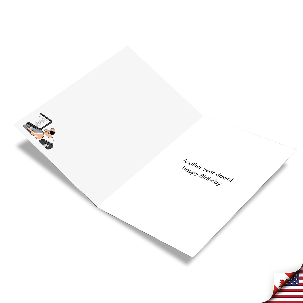 NobleWorks - 1 Cartoon Birthday Greeting Card Funny - Hilarious Bday Notecard with Envelope, Comic Humor Celebration - Age Scroll C3679BDG