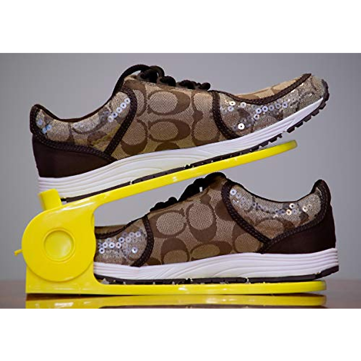 Shoe Rack Storage Organizer for Closet | 4 Adjustable Heights Space Saver Slot | Large Ventilated Base Stacker Shoes Holder | High Heels Secure Docking and Backstop (12 Pack Multi Colors)