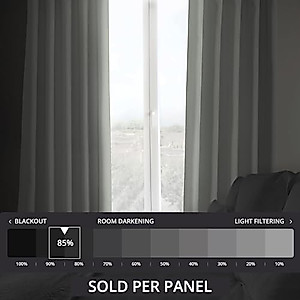 HPD Half Price Drapes Faux Linen Room Darkening Curtains - 108 Inches Long Luxury Linen Curtains for Bedroom & Living Room (1 Panel), 50W X 108L, Oyster