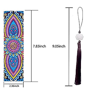Diamond Painting Bookmark 3pack DIY Painting Bookmark Mandala Floral Beaded Bookmark Leather Tassel Bookmark for Valentine's Day Graduation Birthday Embroidery Arts Crafts