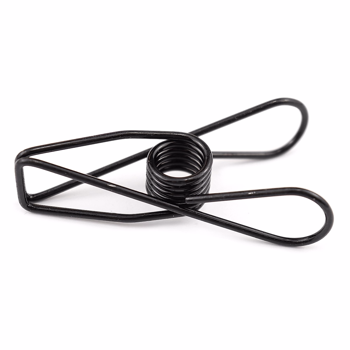 RILOMBAO 7 PCS Stainless Steel Large Black Clothespin High Elasticity Strength Clothes Pins Heavy Duty Multipurpose Metal Wire Chip Clips 2.83 Inch for Snack Bag Food Package Office Home Outdoor Photo