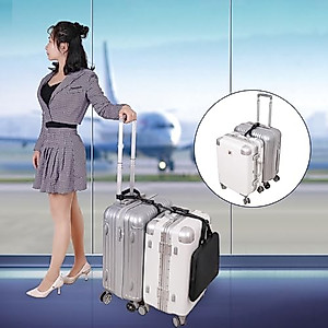 Luggage Straps,Two Add a Bag Suitcase Strap Belt,Adjustable Travel Attachment Accessories for Connect Your Three Luggage Together - 2 Pack(Black)