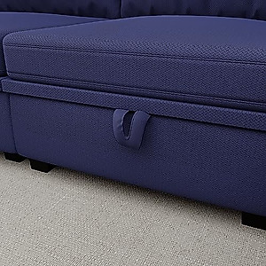 Goohome U Shaped Modular Sectional Sofa, Modern Comfy Linen 6 Seat Oversized Couch with Reversible Chaise and Storage Seats, Living Room Furniture Sets for Bedroom, Office