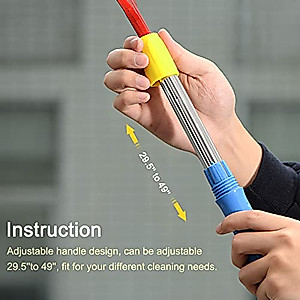 uxcell 49" Adjustable Floor Scraper Strengthening Alloy Head Long Handle Flooring Removal Tool with Cover for Window Paint Glass Wall
