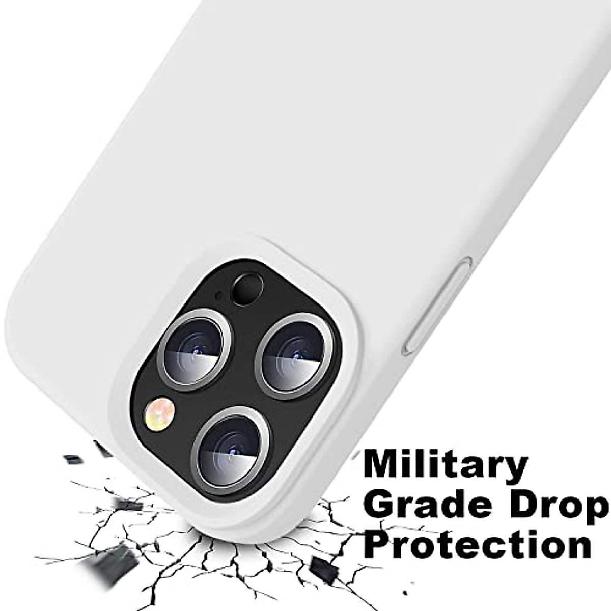 Ktele Compatible with iPhone 13 Pro Max Case 6.7 inch Premium Liquid Silicone with [Soft Anti-Scratch Microfiber Lining] Gel Rubber Full-Body Bumper Protection Case for iPhone 13 Pro Max - White